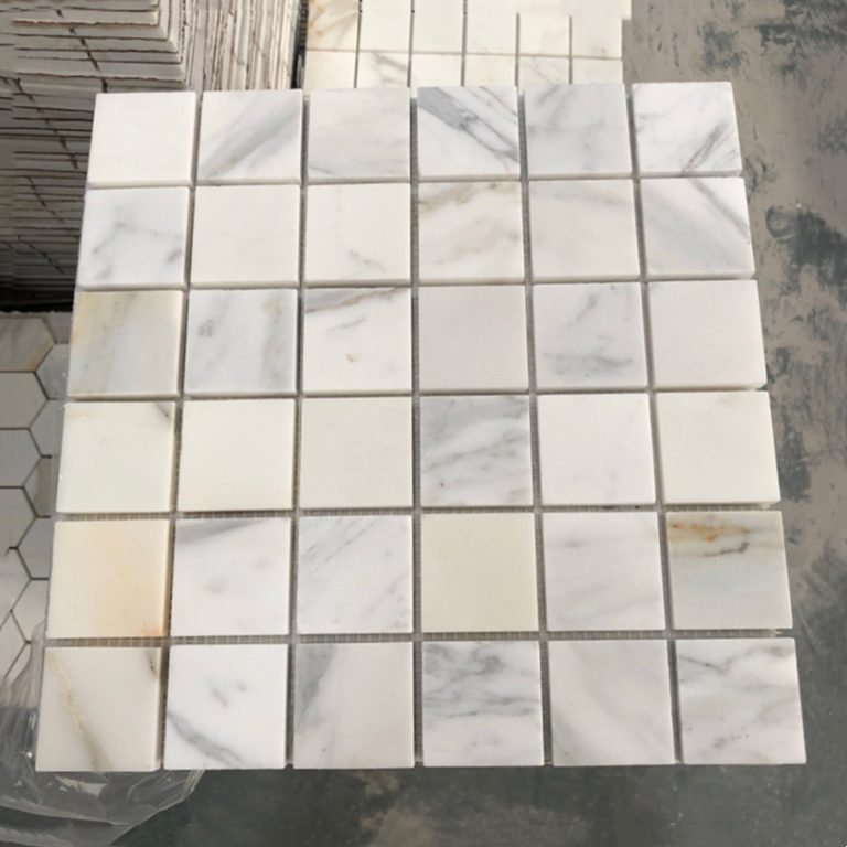 Calacatta Gold Marble 2X2 Square Mosaic Tile - Stone Mosaic Project ...
