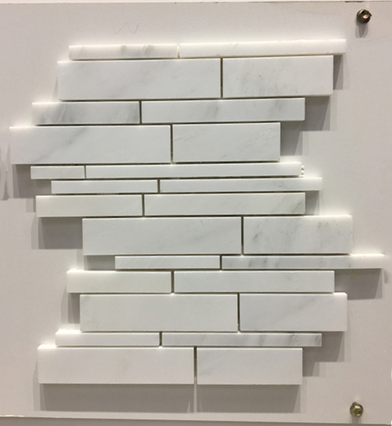 Oriental White Marble Random Strips Mosaic Tile - Stone Mosaic Project ...